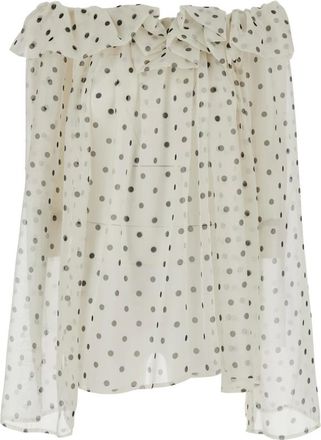 Msgm Msgm, Femme, Blouses et Chemises, Blanc, Taille: 38 FR Pois Top