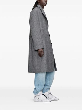 Maison Margiela Virgin Wool Prince of Wales Check Coat - Grey