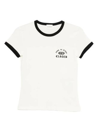 Closed contrasting-trim T-shirt - Nude