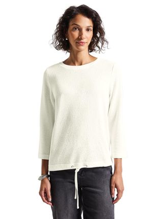Street One Damen 3227437 Strick-Look Shirt, Off White, 38