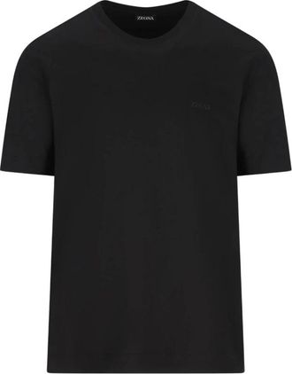 Ermenegildo Zegna Homme, Tops, Noir, Taille: M Crew Neck T-Shirt