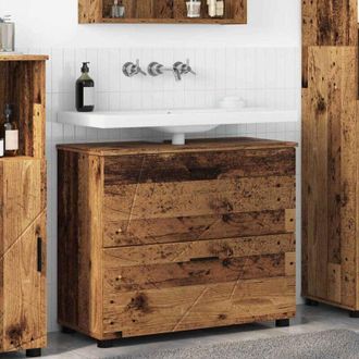 vidaXL Badezimmerschrank mit Schubladen Altholz 76,5 x 35 x 64 cm vidaXL