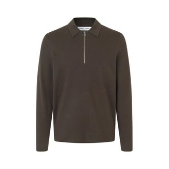 Samsøe & Samsøe Homme, Tops, Brun, Taille: M Pull à demi-zip