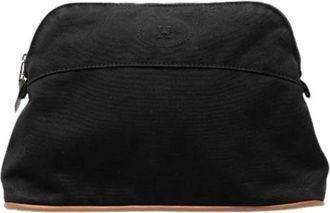 Herm&egrave;s Pochette en coton Pre-owned - Femme - Pre-owned - Noir - Taille: ONE Size