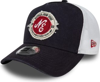 New Era Adjustable A-Frame Trucker Cap Washed Navy