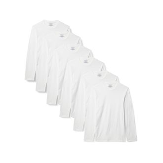 Amazon Essentials Herren Langarm-Unterhemd Aus Baumwolle, 6er-Pack, Wei&szlig;, XXL
