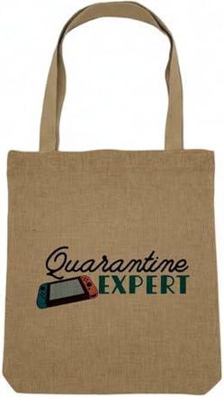 Fabulous Sac Shopping Tote Bag Aspect Lin - Quarantine Expert Jeux Vid&eacute;o Retro Gaming Arcade - Sac de Courses Toile Epaisse 360g Beige Naturel Cabas Port&eacute; Epau