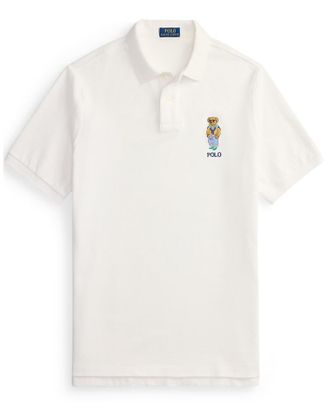 Ralph Lauren Piqu&eacute;-Poloshirt mit farbiger Polo Bear-Stickerei, Custom Slim Fit in