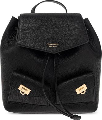 Ferragamo Femme, Sacs, Noir, Taille: ONE Size Sac &agrave; dos en cuir