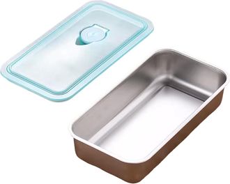 Generic Aufschnittbox Fresh,Lunchbox,Lebensmittel Aufbewahrungsbox, Kühlschrank Organizer, Stapelbare Edelstahl-Box, Geschirrspüler Gefrierschrank für Käse,Fl