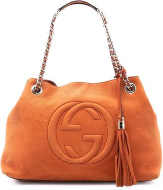 Gucci Shopper - Medium Nubuck Leather Soho Chain Tote - Gr. unisize - in Orange - f&uuml;r Damen