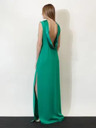 Max Mara Womens Mxmeaere Long Dress Green Triacetate