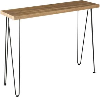 Generic Flurtisch, Konsolentisch für hohe Tische, Sofa-Beistelltisch für kleine Räume, Cocktailtisch mit Holzplatte und Metallrahmen, Konsolentisch für hohe R