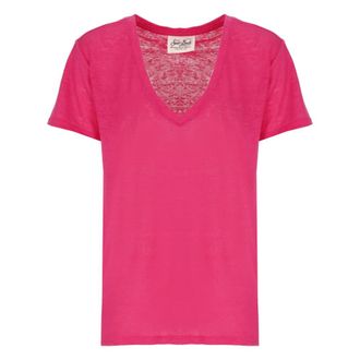 Saint Barth Femme, Tops, Rose, Taille: 40 FR Eloise Linen T-Shirt