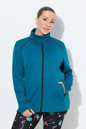 Ulla Popken Sweatjacke Funktions-Sweatjacke Webfellfutter Stehkragen