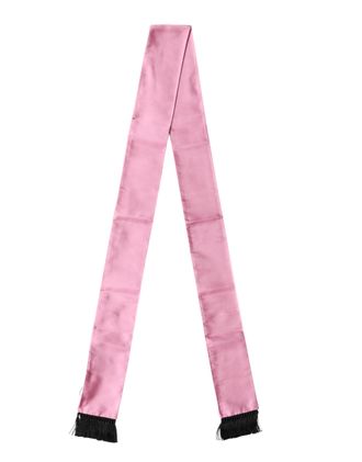 Dolce & Gabbana Mens Pink Silk Fringes Neck Wrap Foulard Scarf