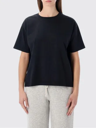 American Vintage Kurz&auml;rmeliges Baumwoll-T-Shirt mit &uuml;berschnittenen Schultern