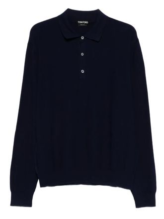 Tom Ford long-sleeve polo shirt - Blau