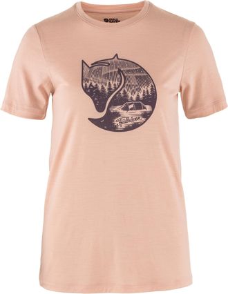 Fj&auml;llr&auml;ven Damen Abisko Wool Fox SS T-Shirt, Chalk Rose/Port, L