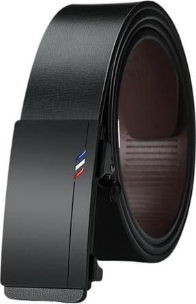 Generic Ceintures en cuir pour homme avec boucle automatique en peau de vache, ceinture noire pour hommes, ceinture de jeans grande taille, couleur, 120 cm