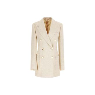 L.B.M. 1911 L.b.m. 1911, Femme, Vestes, Beige, Taille: 40 FR Giacca doppiopetto Rever punta lancia