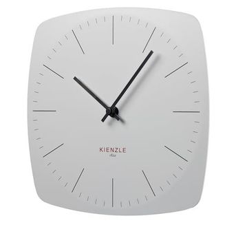 Kienzle DCF Horloge murale radio-pilotée moderne sans cadre - Réglage automatique de lheure - Mouvement silencieux - Pour salon et bureau - Blanc - 246 x 246 