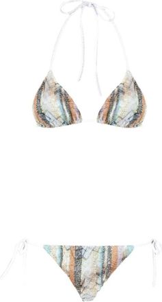 Missoni Femme, Maillots de bain, Multicolore, Taille: 42 FR Ensemble Bikini &agrave; Sequins Motif Zigzag