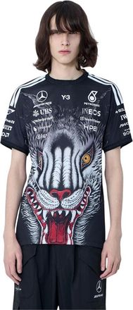 Yohji Yamamoto Homme, Sport, Noir, Taille: S Graphic Print Logo T-Shirt