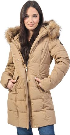 Yes-Zee YES Zee, Femme, Vestes, Brun, Taille: 40 FR Long Quilted Jacket
