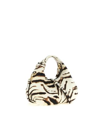 Ganni Womens Mini Hobo Bag Zebra Egret Polyurethane Handbags Hand
