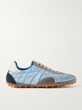 Maison Margiela Sprinter Sneakers Aus Shell Mit Leder- Und Gebürsteten Velourslederbesätzen - Blau