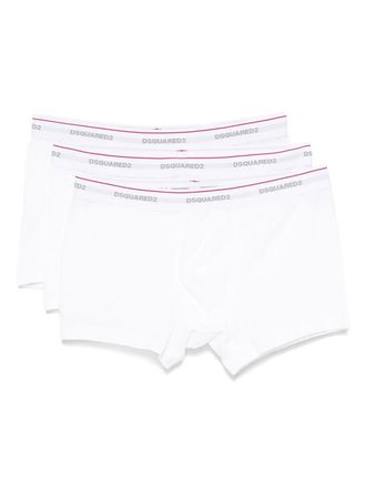 Dsquared2 lot de trois boxers &agrave; bande logo - Blanc
