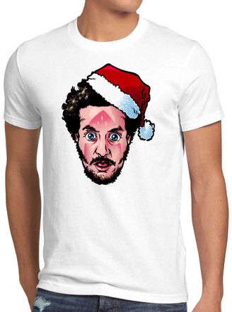 style3 Bandit Marv Herren T-Shirt Kevin b&uuml;geleisen allein Weihnachten, Gr&ouml;&szlig;e:5XL, Farbe:Wei&szlig;