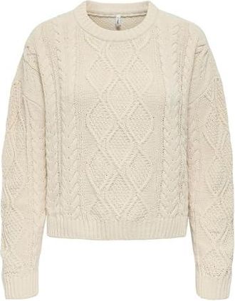 Only Onlelly Life Ls Cable O-Neck CC KNT, Bouleau, M Femme