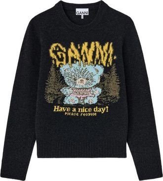 Ganni Sweater With Forest Teddy