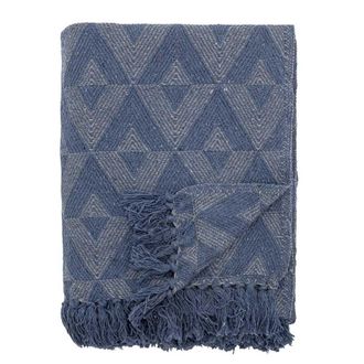 Bloomingville Hochwertige Tagesdecke 160x130 cm - Vielseitige Kuscheldecke aus recycelter Baumwolle, ideal als Sofadecke, kuschelig weich und pflegeleicht (Dunkel-u