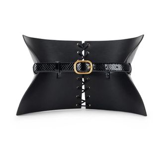 Elisabetta Franchi G&uuml;rtel im Bustier-Stil mit Python-Print - - Accessories - Damen - Schwarzk - L