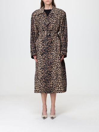 Saint Laurent Trench-coat crois&eacute; &agrave; imprim&eacute; animalier avec ceinture