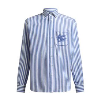 Etro Gestreiftes Hemd mit Pegaso - - Shirts - Herren - Blau - S