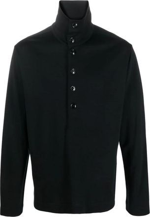 Christophe Lemaire Homme, Chemises, Noir, Taille: XL Polo &agrave; Col Convertible