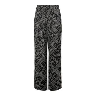 Bruuns Bazaar Hose mit dunklem Logo-Print und weitem Bein - - Trousers - Damen - Schwarzk - L