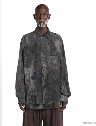Ziggy Chen Digital Print Layered Shirt