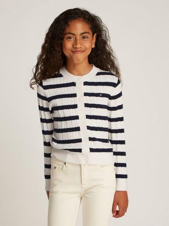 Tommy Hilfiger Strickjacke MINI CABLE CARDIGAN mit kleinem Zopfmuster