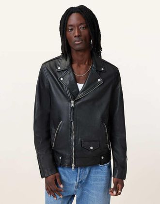 AllSaints Milo - Bikerjacke in Schwarz
