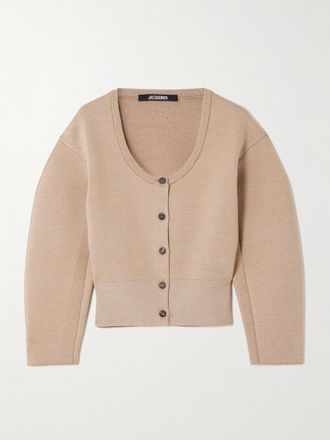 Jacquemus The Doppio Verkürzter Cardigan Aus Einer Merinowoll-wollmischung - Neutral