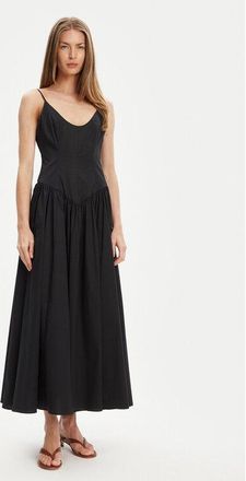 Staud Sommerkleid Dena R24S2109PO Schwarz Slim Fit