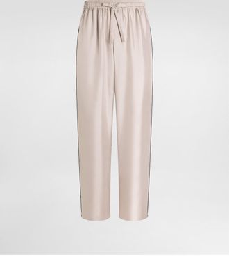 Dolce & Gabbana Vanity Silk Trousers With Embroidery - Mann Hosen Und Shorts Beige 54