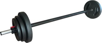 Sport-Thieme Langhantel Set Pump | Schneller Scheibenwechsel | 20 kg Gewichtsscheiben | Bodenschutz | Individuelles Training möglich