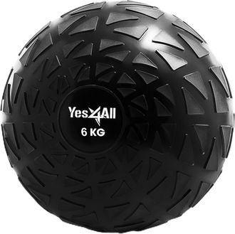 Yes4All Slam Ball - Dynamic - 6KG, Schwarz