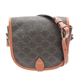 Celine Pre-owned Folco Medium Triomphe Coated Canvas Shoulder Bag - Femme - Pre-owned - Brun - Taille: ONE Size